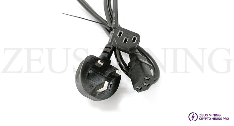 Antminer S19 S19j pro power cord UK US EU plug | Zeus Mining