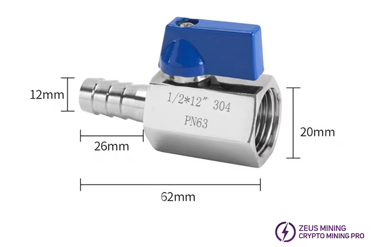 304 PN63 stainless steel mini ball valve 1/2 12mm for water cooling ...