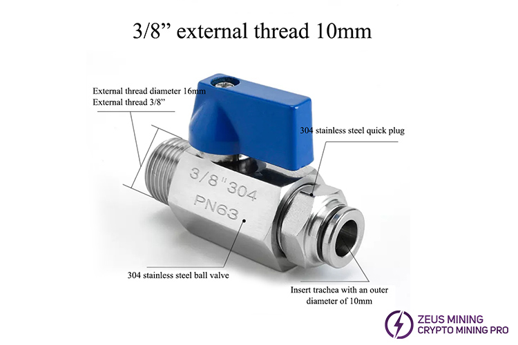 304 PN63 stainless steel mini ball valve 10mm 12mm for water cooling ...