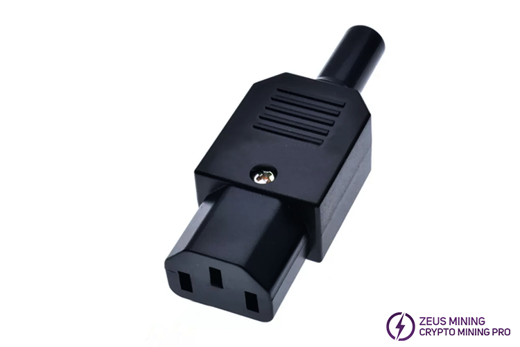 C13 power cord plug connector 10A 250V | Zeus Mining