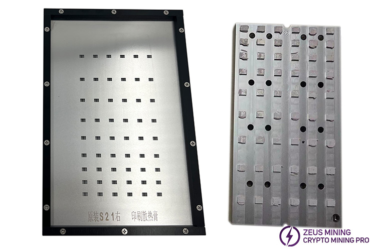 Antminer S21 T21 thermal grease stencil | Zeus Mining